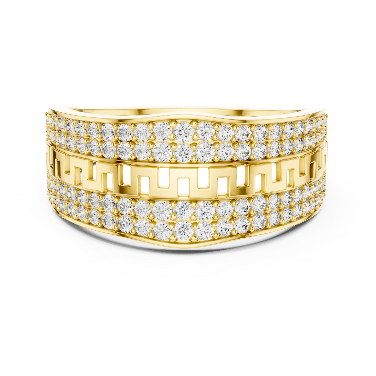 Greek Key Diamond Pave Ring – prysma